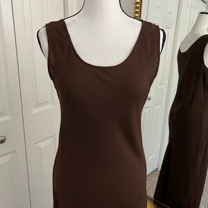 Harari | Dresses | Harari Vintage 0 Silk Sheer Sleeveless Maxi Brown ...